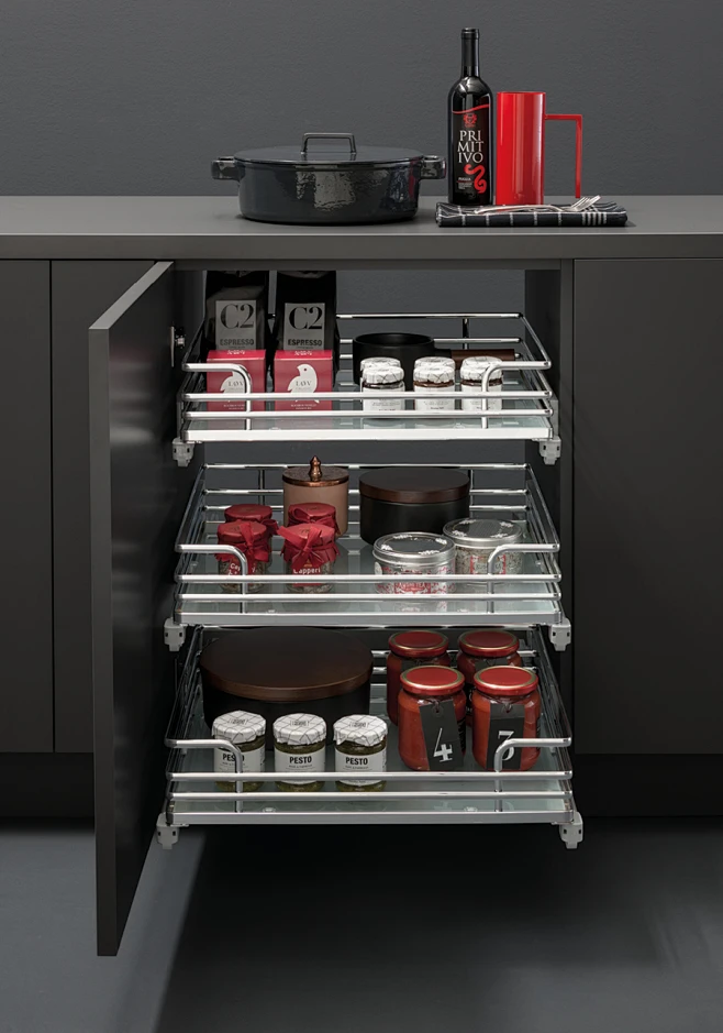 Kitchen columns | VIBO steel wire accessories for wardrobes. : Pantry ...