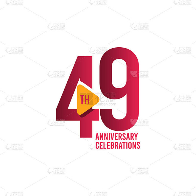 49 Years Anniversary Celebration Vector Template D