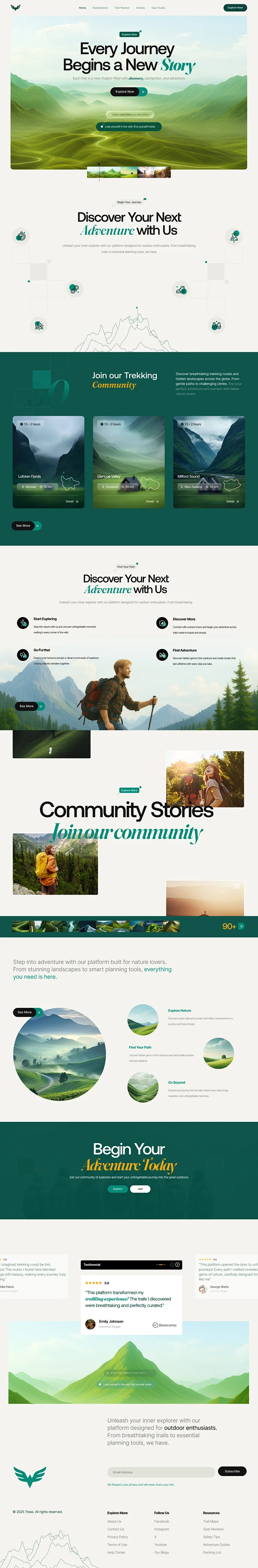 Trek Planner - Landing Page by Mehmet Özsoy for Orizon: UI/UX Design ...