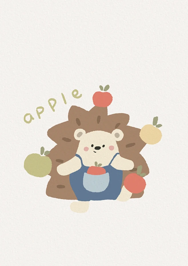 原创插画图案小刺猬 小红书 花瓣网
