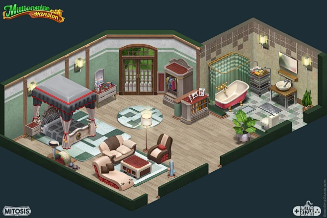 Isometric Interior Sprites - Millionaire Mansion (Homescapes ...