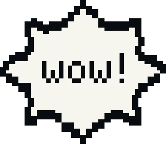 Pixel Art Wow Sticker-花瓣网