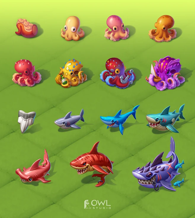 Merge Game - Objects & Props - Part 3, OWL Studio-花瓣网