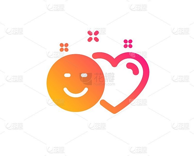 Social media like icon. Heart, smile sign. Vector