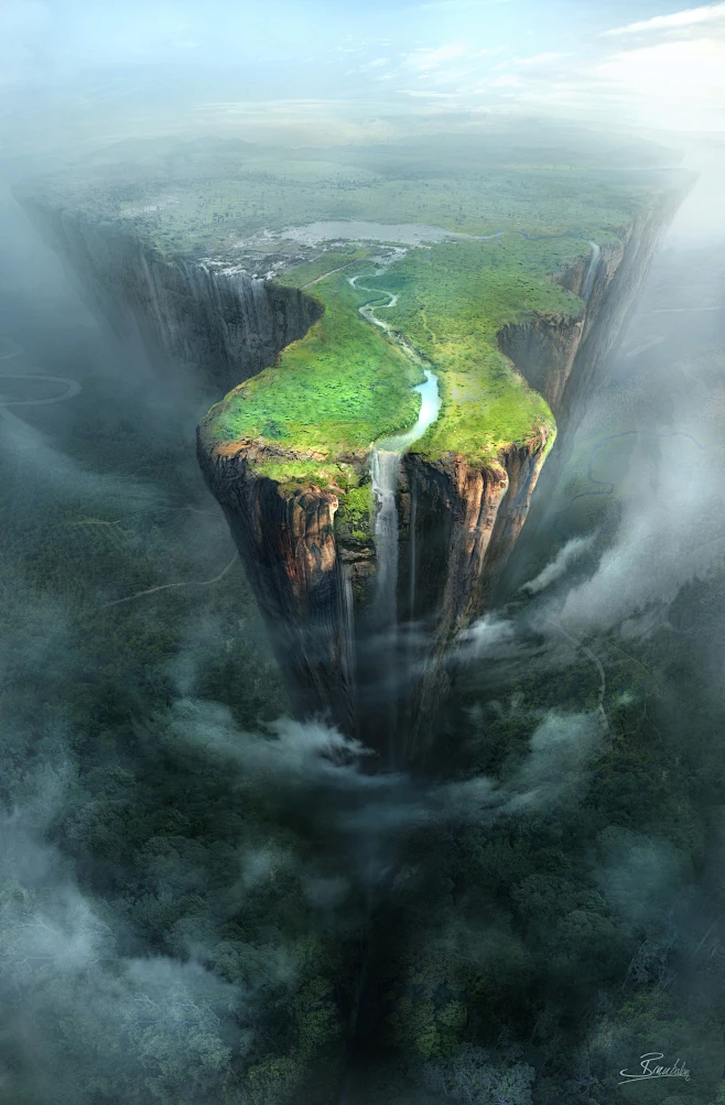 Matte painting, binu balan : Mountain View..-花瓣网
