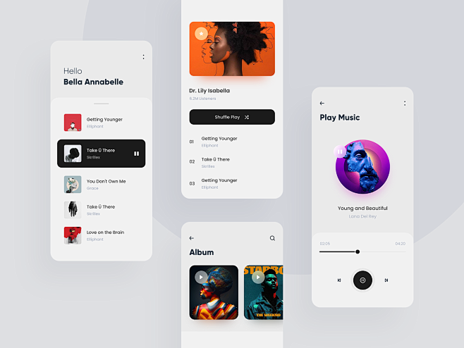 Music player profile artist music app application mobile app mobile tr