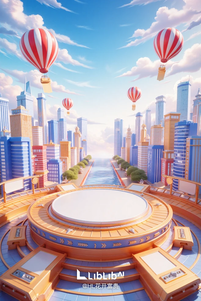 迈克_电商商业大型KV大促展台渲染场景海报-LoRA-迈克的AiGC世界-LiblibAI-花瓣网