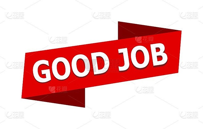 Good Job red banner template. good job ribbon labe