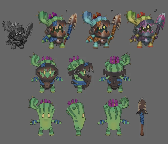 Cute Cactus Warrior-花瓣网