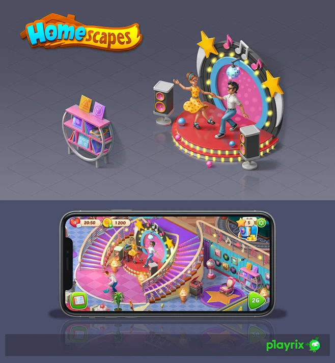 digital 2d gameart gamedev homescapes Isometric playrix-花瓣网