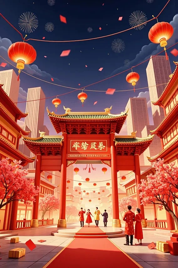 F.1_电商年货节背景-LoRA-Cici-LiblibAI图片_背景素材图片素材-花瓣网