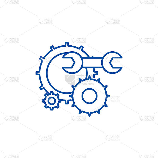 Engineering support line icon concept. Engineering