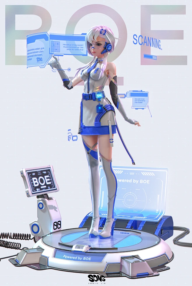 BOE-screen girl concept-花瓣网