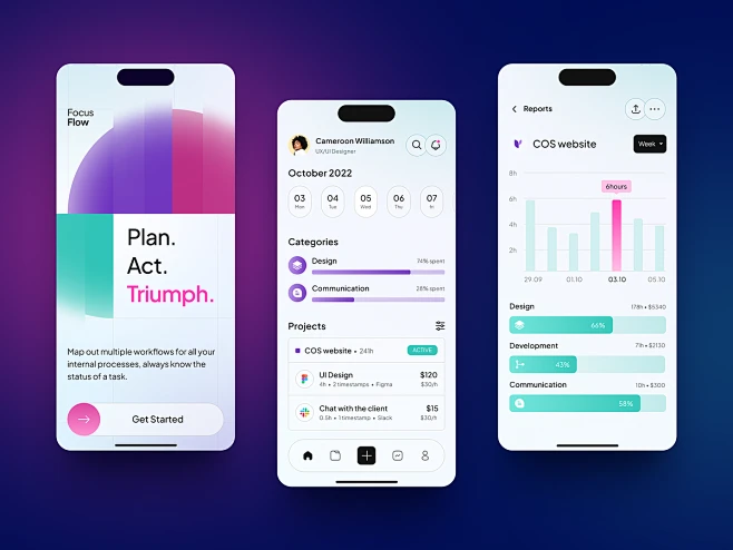 Focus Flow - SaaS Mobile App app app design application design arounda ...
