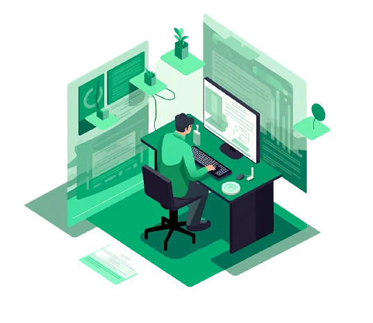 curtisderek_isometric_illustration_of_human_sitting_at_a_desk_i ...