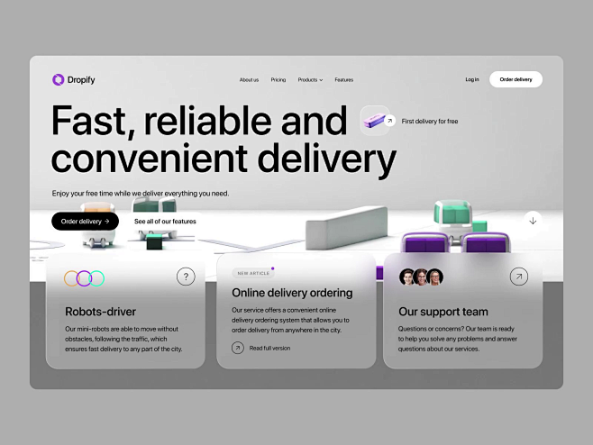 Dropify - AI robot delivery website