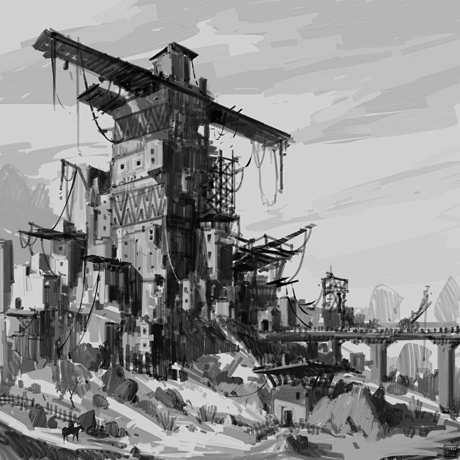 场景构图黑白构成画面构成黑白稿来自cgbook.cn (371)-花瓣网