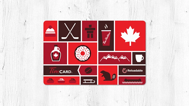 gift card e-card tim hortons Canada Canadian icons flat illustration-花瓣网