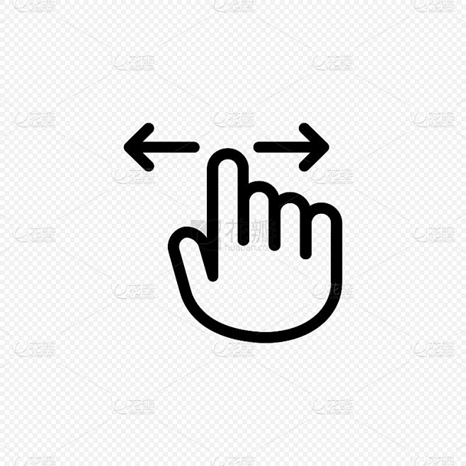 Hand cursor touch screen gestures icon. Swipe to l