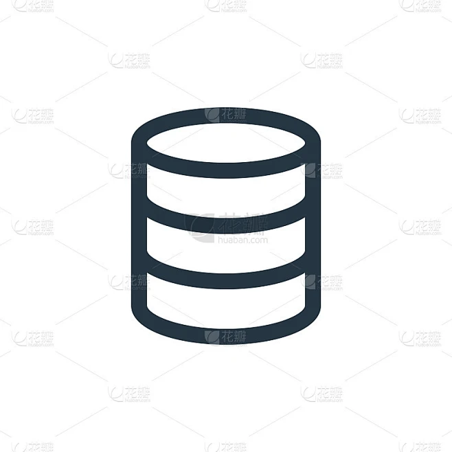 database icon vector from network concept. Thin li素材-花瓣网