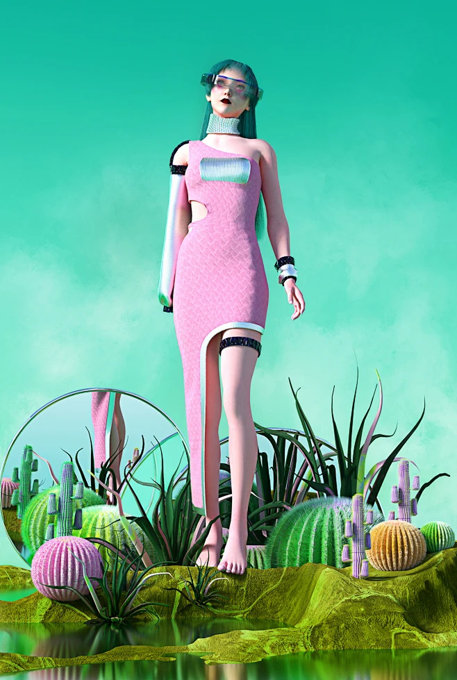 3D c4d cinema4d Landscape octane photoshop SKY three-dimensional water-花瓣网