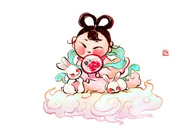 嫦娥玉兔创意图片素材 - Shijue Select RM-花瓣网