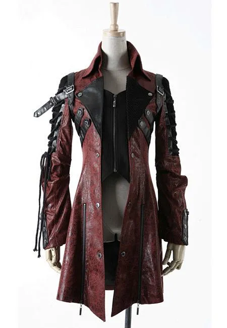 Steam Punk Army Jacket | Red-花瓣网