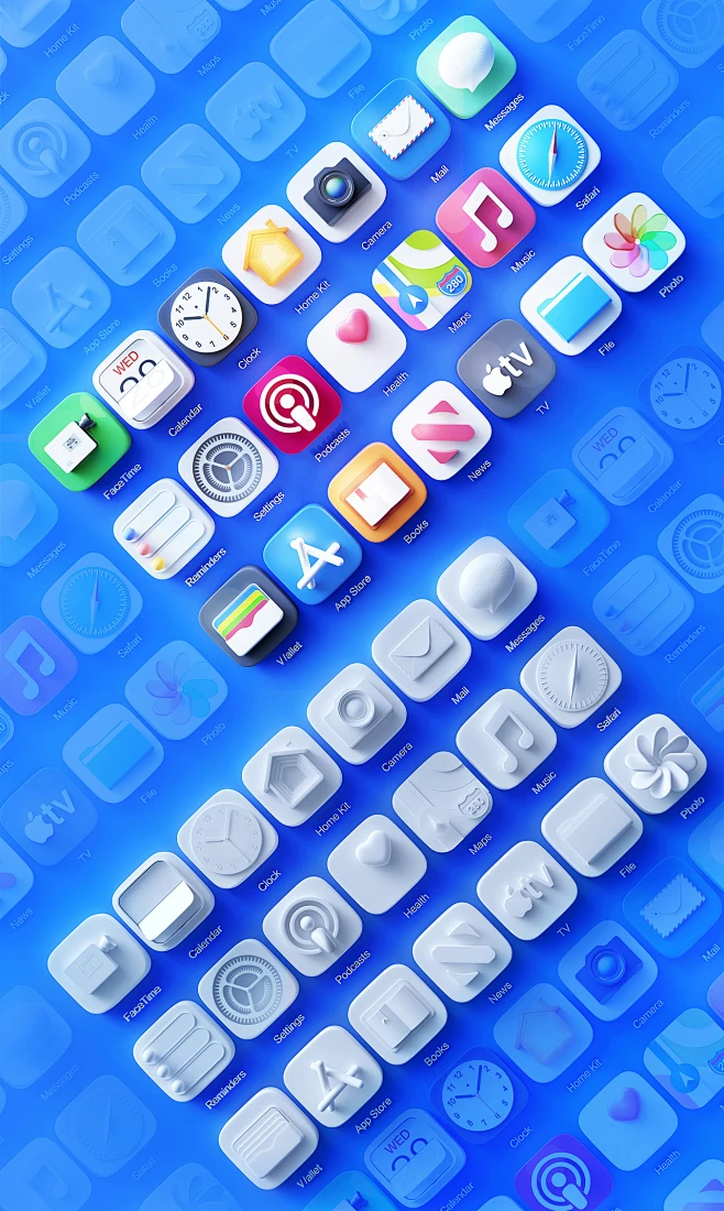 3d ios icon app-花瓣网