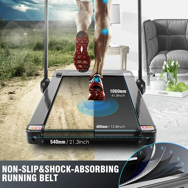 Amazon.com : FUNMILY Folding Treadmill, 2 in 1 Under Desk Running ...