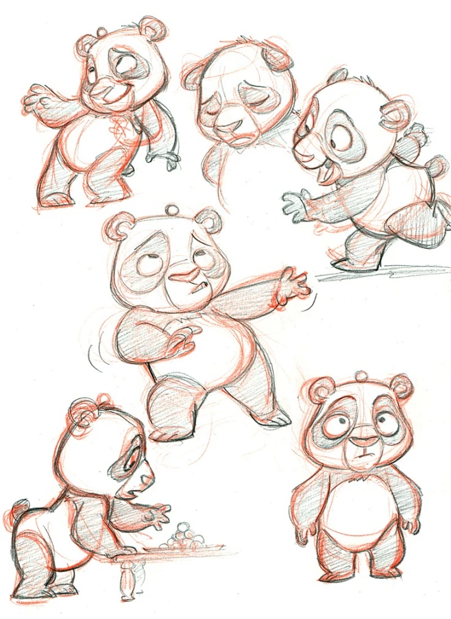 Panda Sketches by tombancroft.deviantart.com on @deviantART-花瓣网