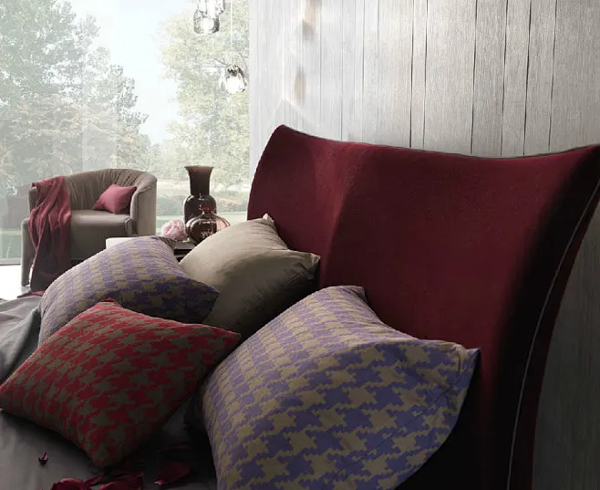 Double bed / contemporary / leather / fabric - MARGARETH by Carlo ...