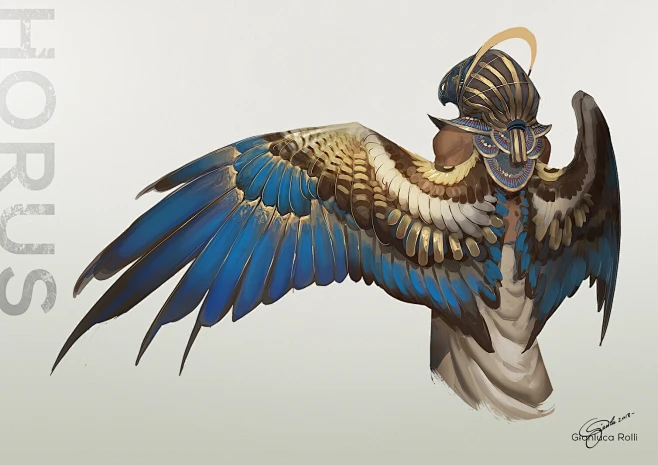 HORUS illustration - Age of Pantheons, Gianluca Rolli-花瓣网