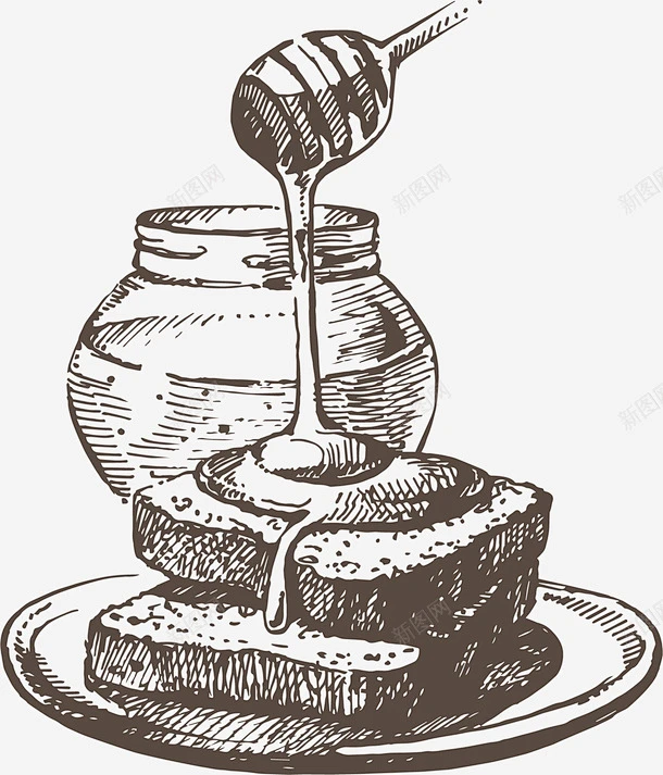 手绘蜂蜜矢量图png图片免费下载-素材zcuehda-88ICON-花瓣网