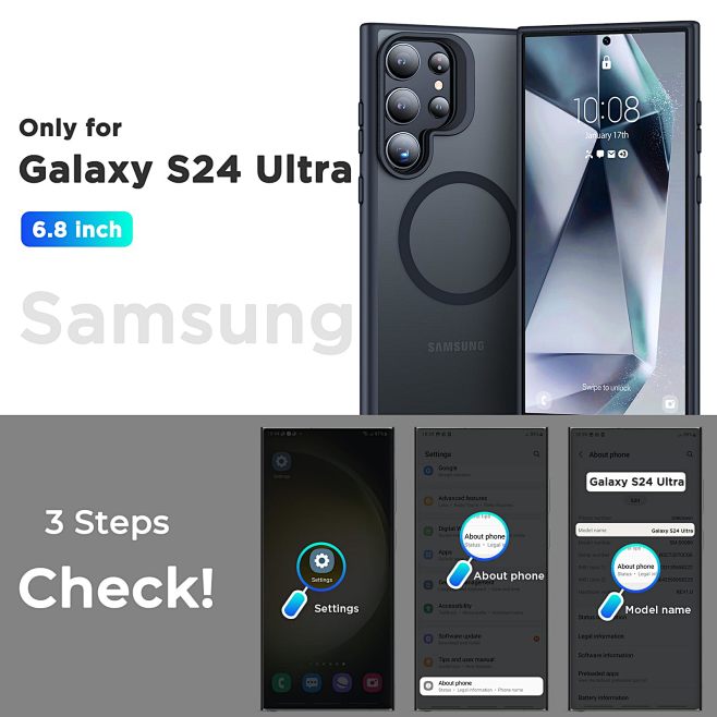 Amazon.com: Humixx for Samsung Galaxy S24 Ultra Case with Built-in Camera Ring Stand [Fit for ...