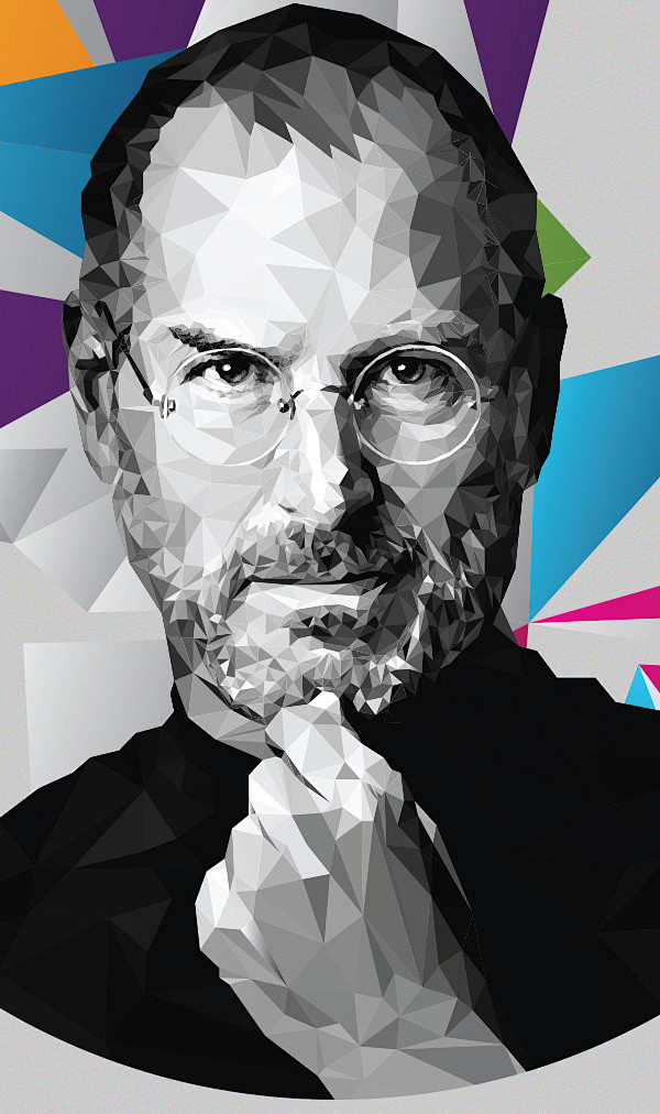 Steve Jobs Low Poly Illustration : Low polygraph vector illustration of ...