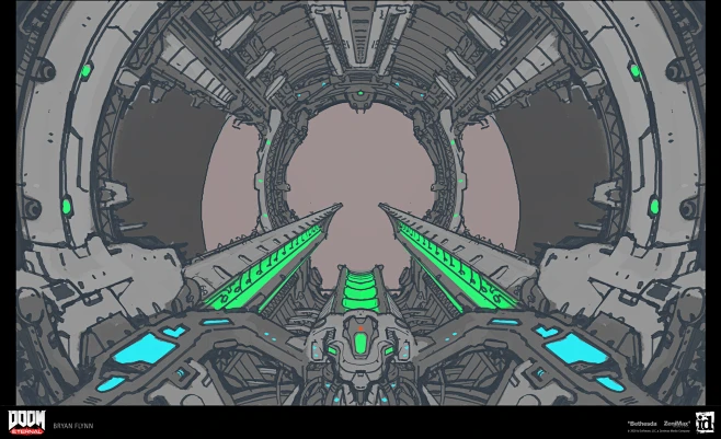 Doom Mars Core Interior Concepts-花瓣网