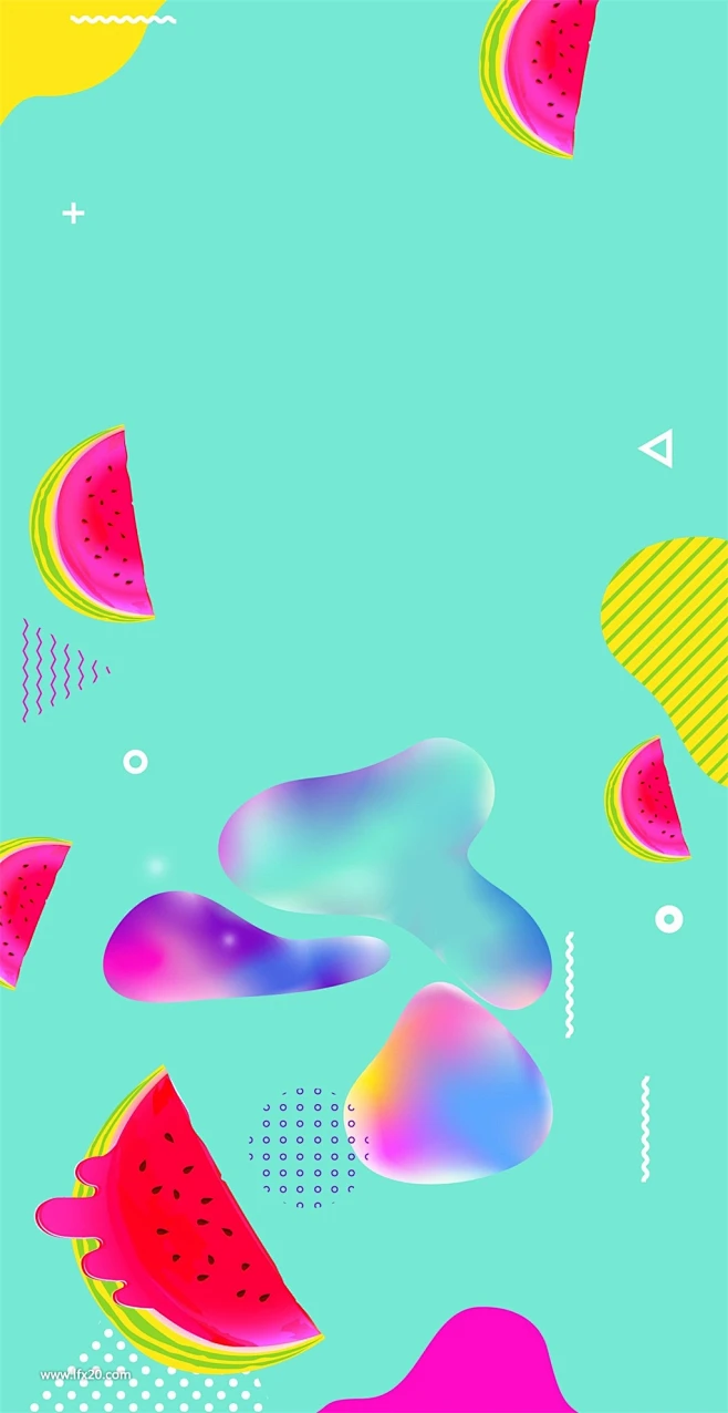 柔光彩色渐变几何图形彩色图案海报背景-花瓣网