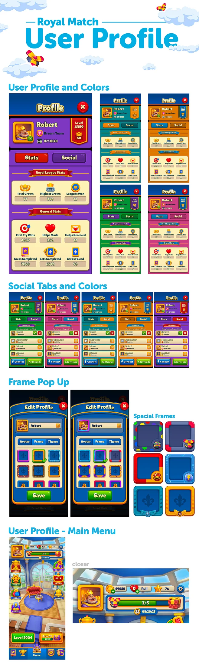 royal match game mobile game UI ui design UI designer design Graphic ...