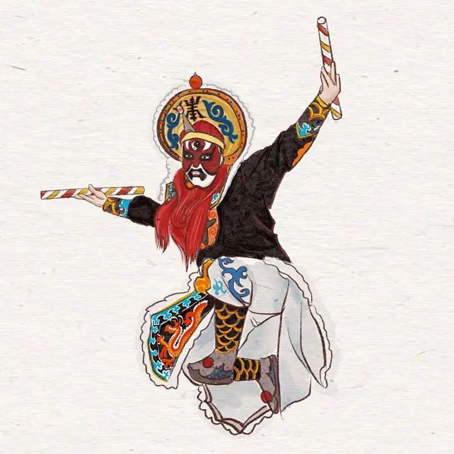 潮汕文化插画｜潮汕英歌舞-花瓣网