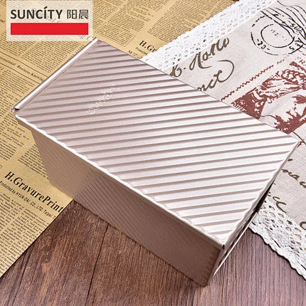 烘焙工具阳晨吐司模面包蛋糕模波纹不粘金色带盖吐司盒450g-tmall.com天猫-花瓣网