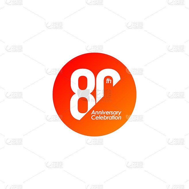80 year anniversary vector template. Design for yo