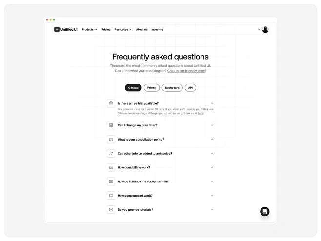 Frequently asked questions (FAQs) — Untitled UI accordion documentation faq faqs frequently ...