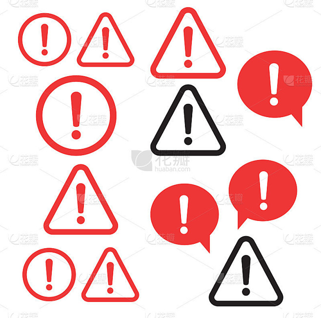 注意图标。危险的象征。警告图标