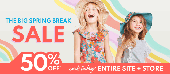 Limited time | The big spring break sale | 50% off entire site + store ...
