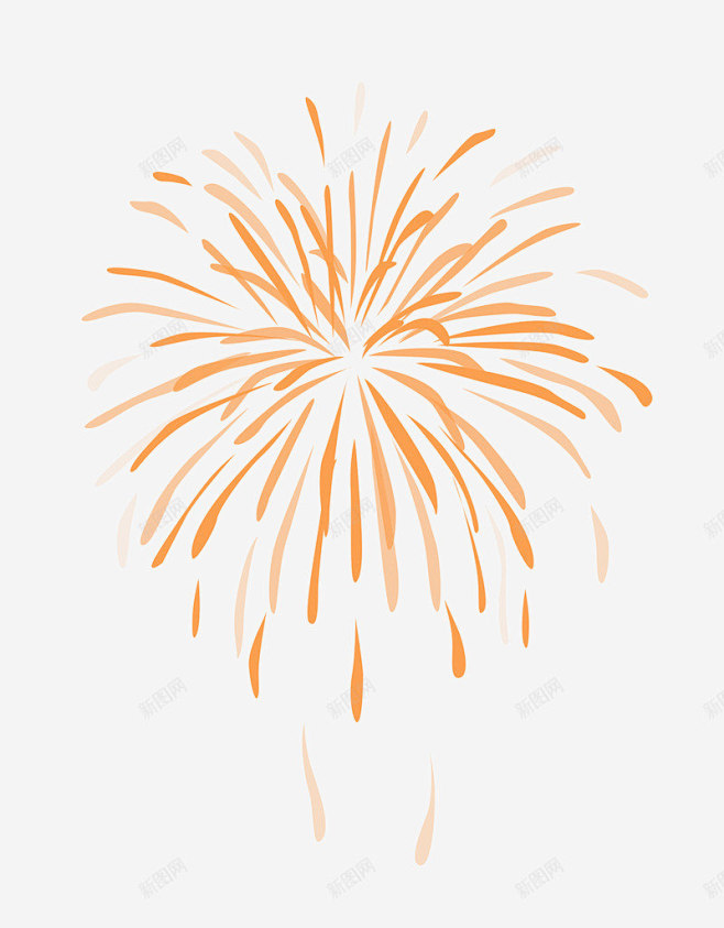 手绘橙色烟花png免抠素材_新图网 https://ixintu.com 免抠PNG 卡通 小清新 彩炮 散开的烟花 烟火 烟花特效 特效 ...