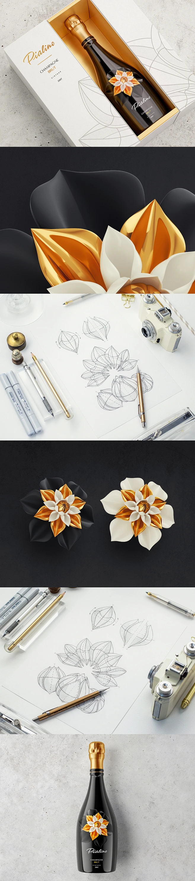 Champagne design and packaging-花瓣网