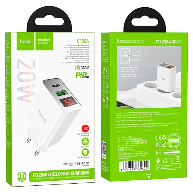 hoco-c100a-pd20w-qc3-wall-charger-eu-packaging-花瓣网