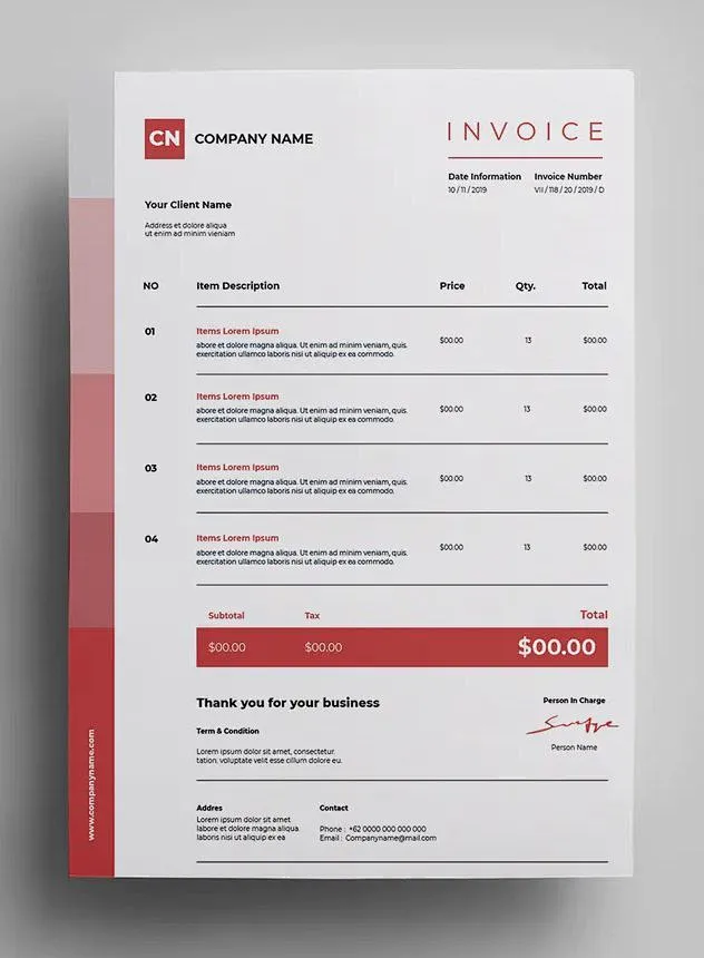 高效的发票模板 --- Efficient Invoice Templates-花瓣网