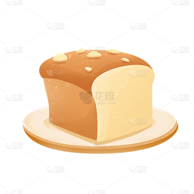 卡通感感恩节面包元素贴纸