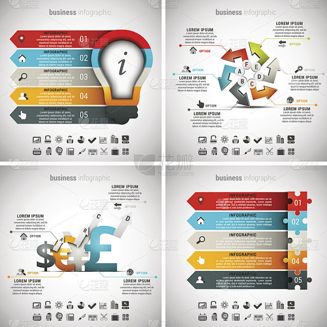 4 in 1 Infographics Bundle